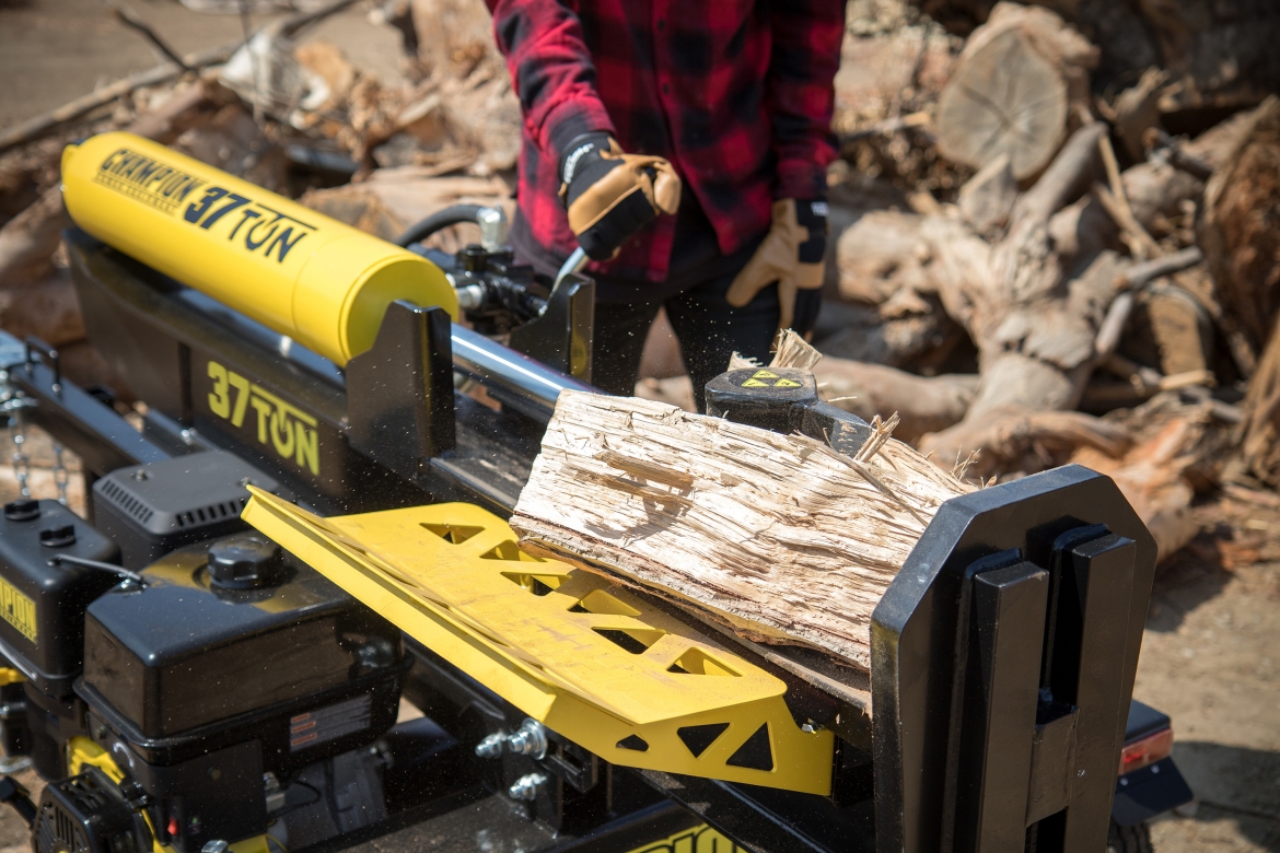 Champion 37 Ton Horizontal Vertical Full Beam Gas Log Splitter With